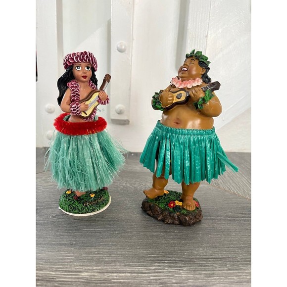 Other | Hawaiian Hula Man And Lady With Ukulele Dashboard Doll | Poshmark